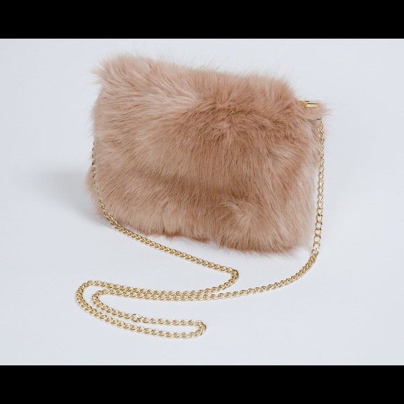Bags | Powder Pink Fur Crossbody | Poshmark